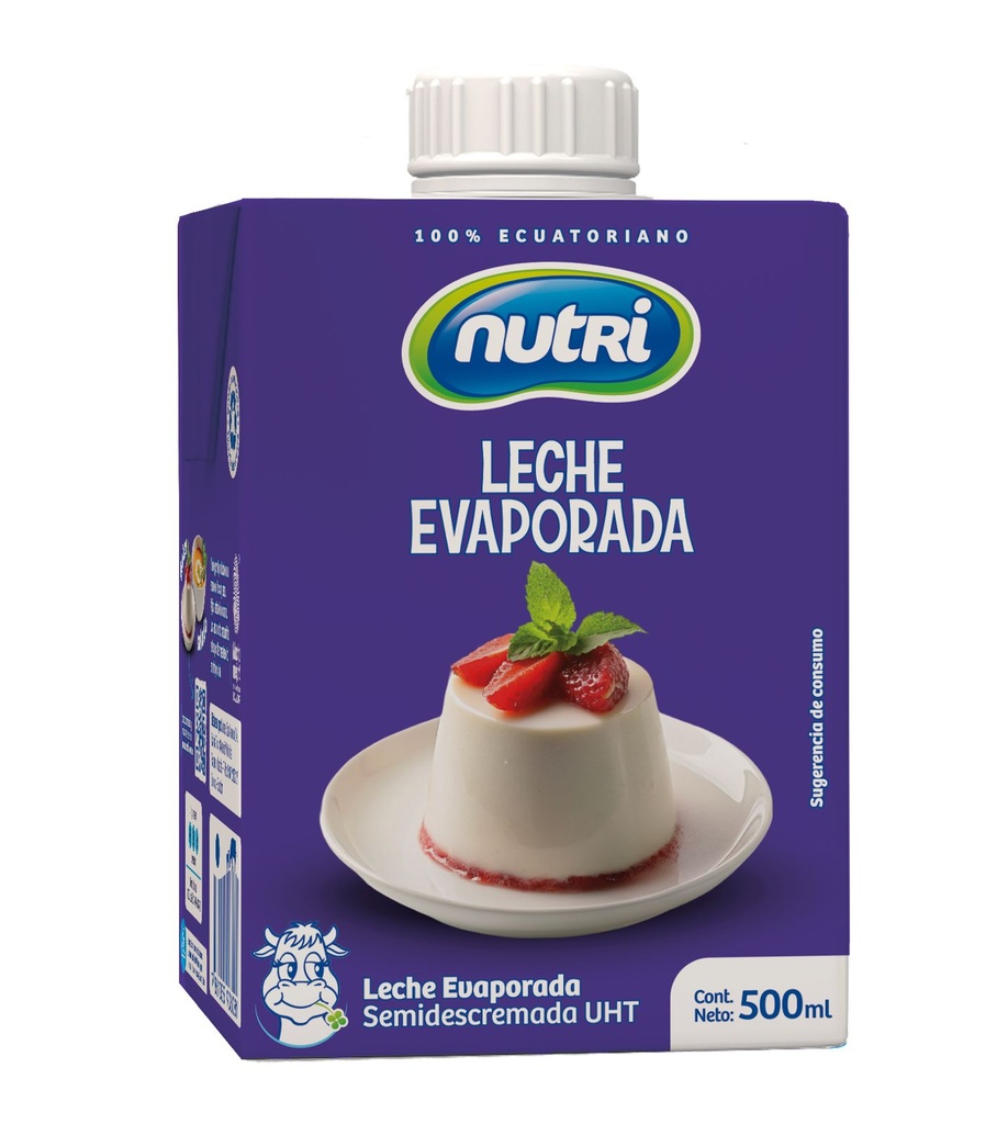 NUTRI LECHE EVAPORADA UHT SQUARE 500ML | Portal Nutri